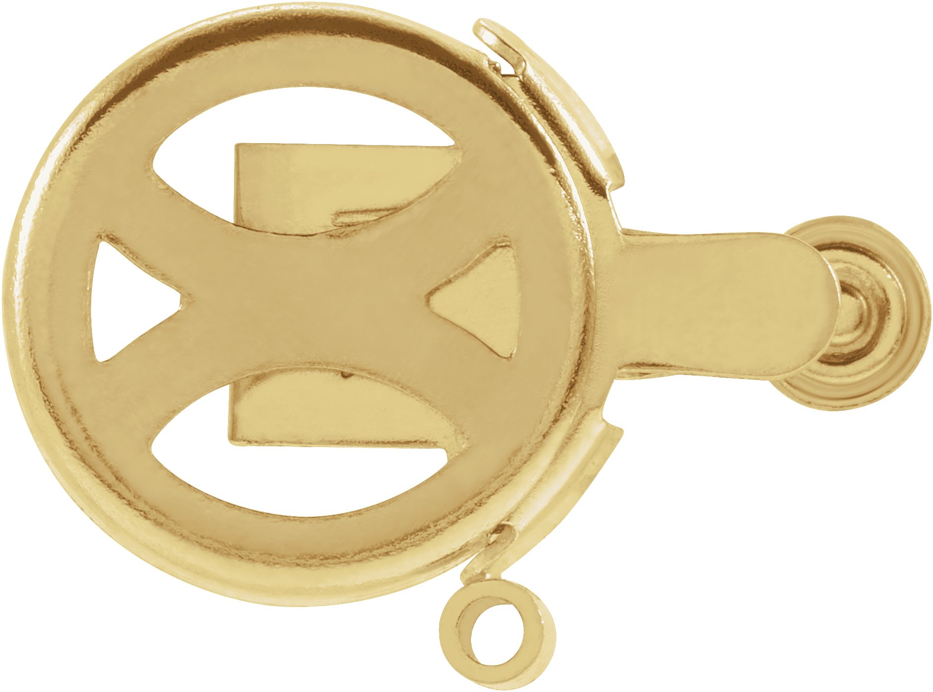 14K Yellow Gold 10-16mm 3-Quarter Round Clasp Base Strand Chain Tongue ...