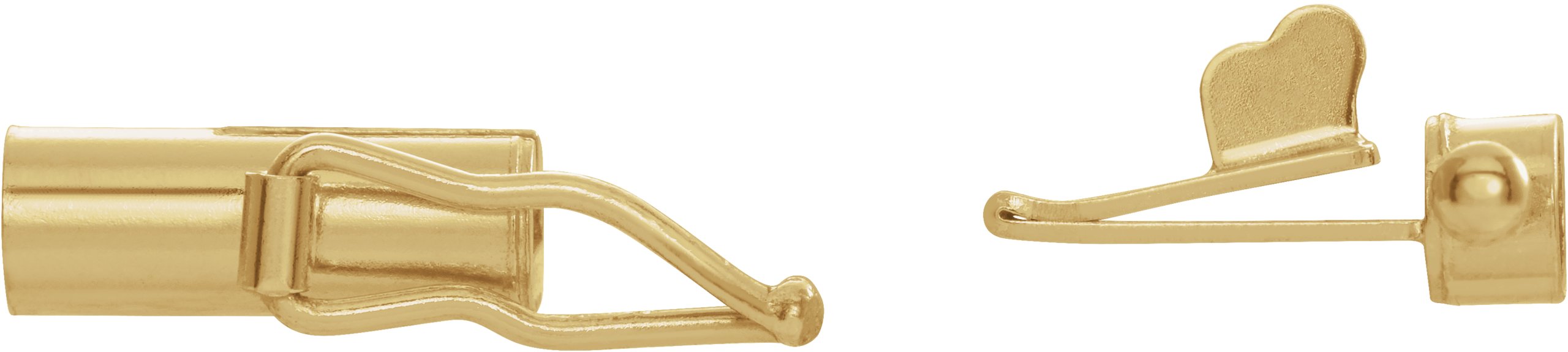 14K Yellow Gold Internal Barrel Clasp w End Caps Snap In Tongue Figure ...