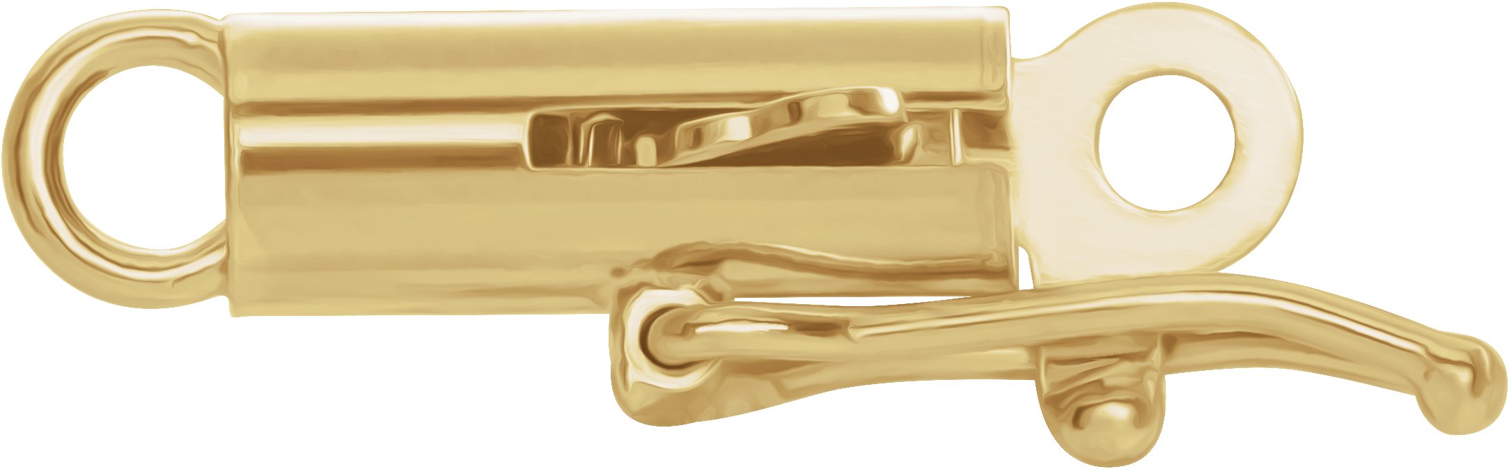 14K White or Yellow Gold Half Round Barrel Pearl Clasp Tongue Figure 8 ...