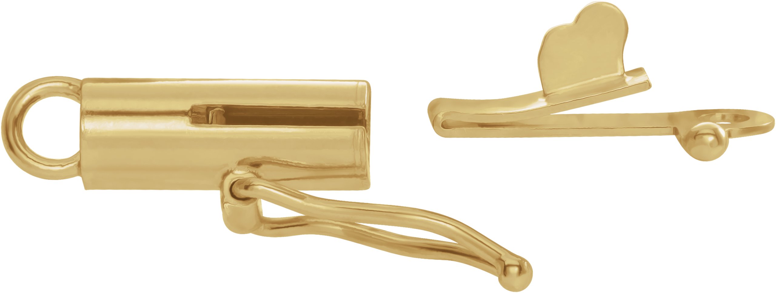 14K White or Yellow Gold Half Round Barrel Pearl Clasp Tongue Figure 8 ...