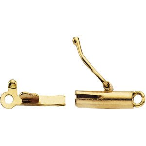14K White or Yellow Gold Half Round Barrel Pearl Clasp Tongue Figure 8 ...